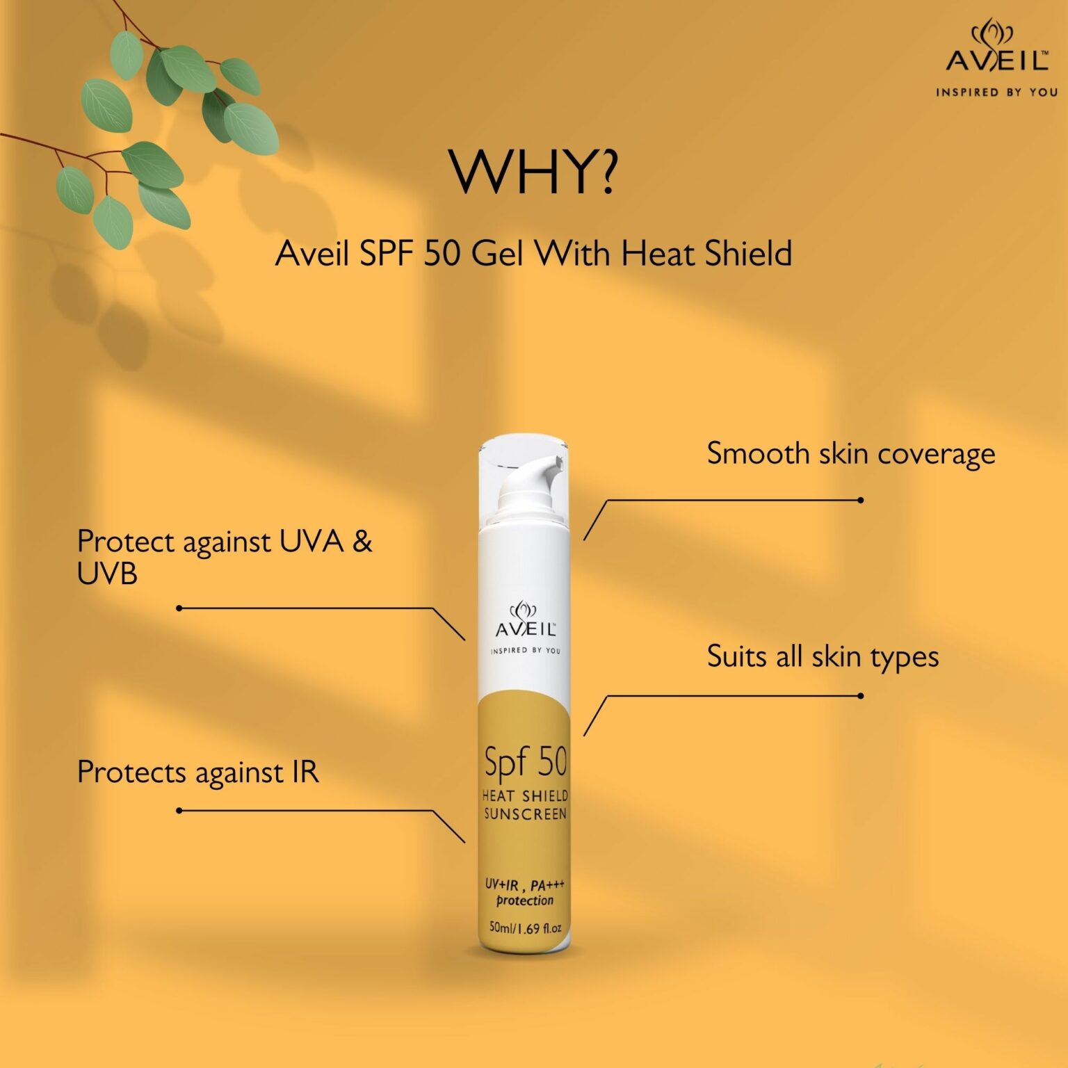Aveil SPF 50 Gel With Heat Shield » Sunscreen